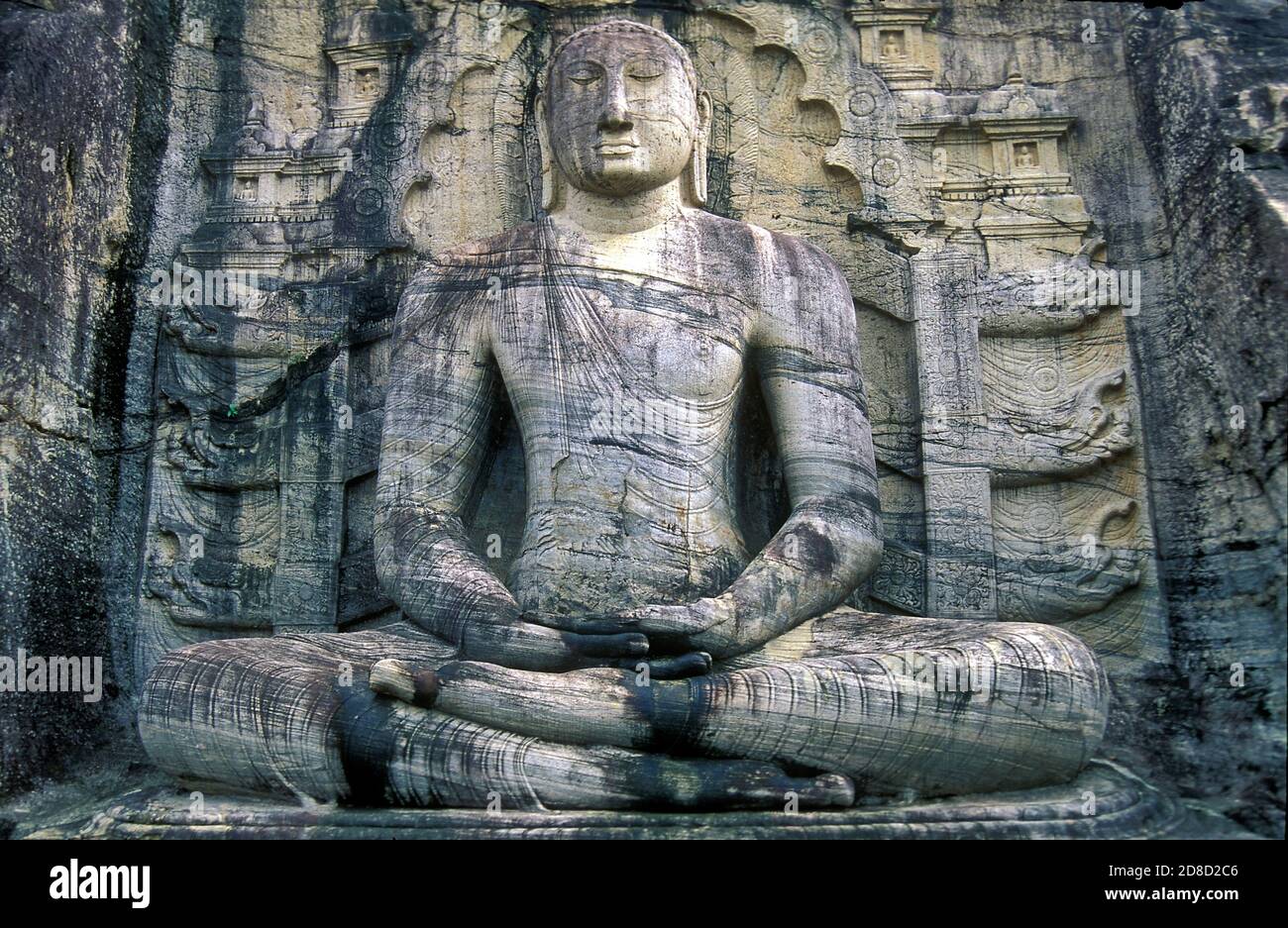 The Gal Vihara (aka Gal Viharaya), a rock temple of the Buddha situated ...