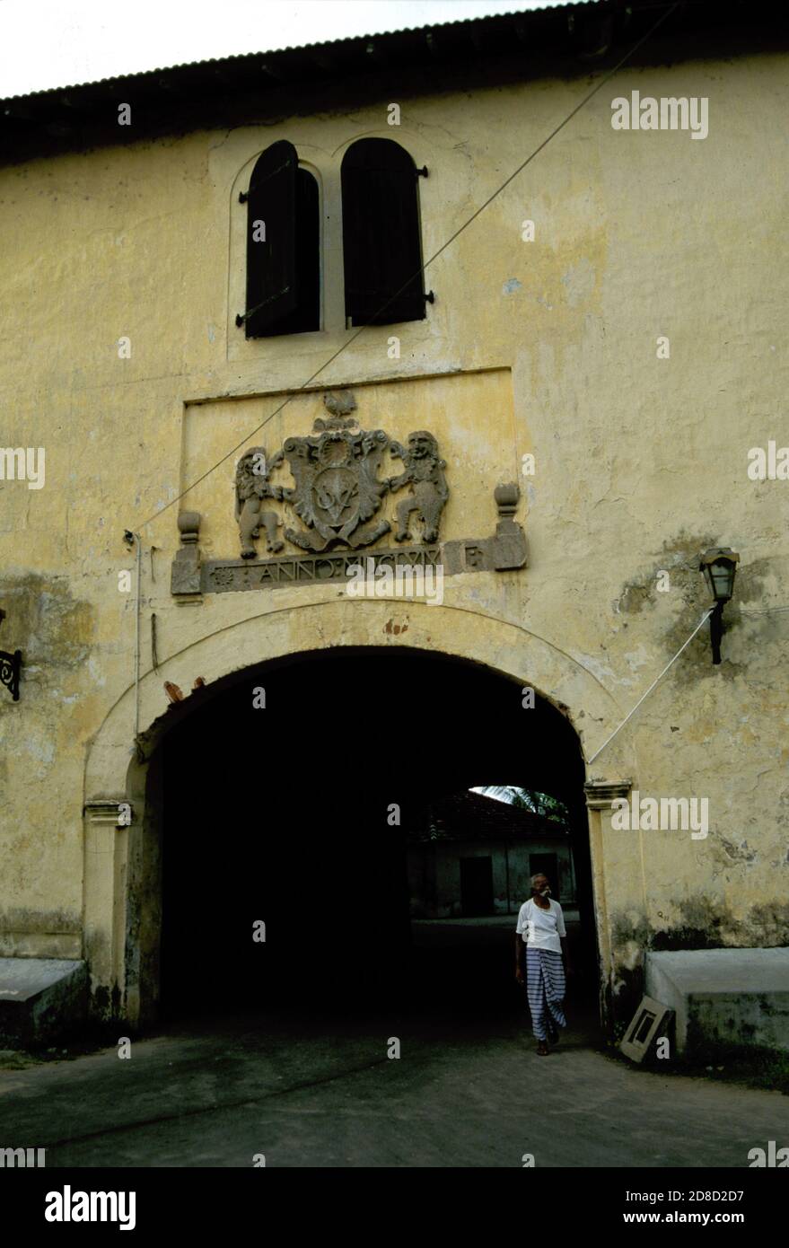 Gateway arch of the old Dutch colonial fort at Galle, Sri Lanka Stock ...