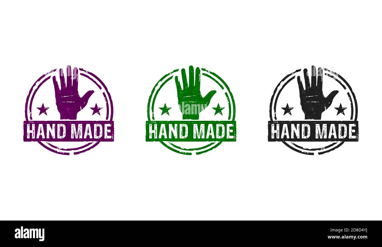 Hand made symbol stamp icons in few color versions. Home work ...