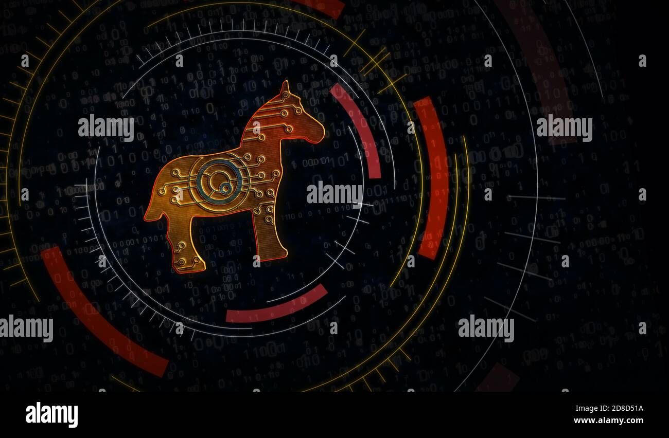 Trojan attack, computer virus, cyber security, malware, crime and ...