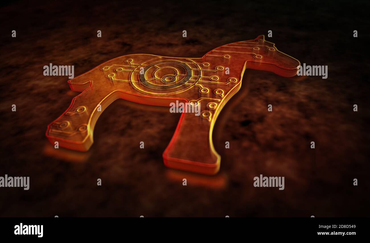 Trojan Attack Computer Virus Cyber Security Malware Crime And