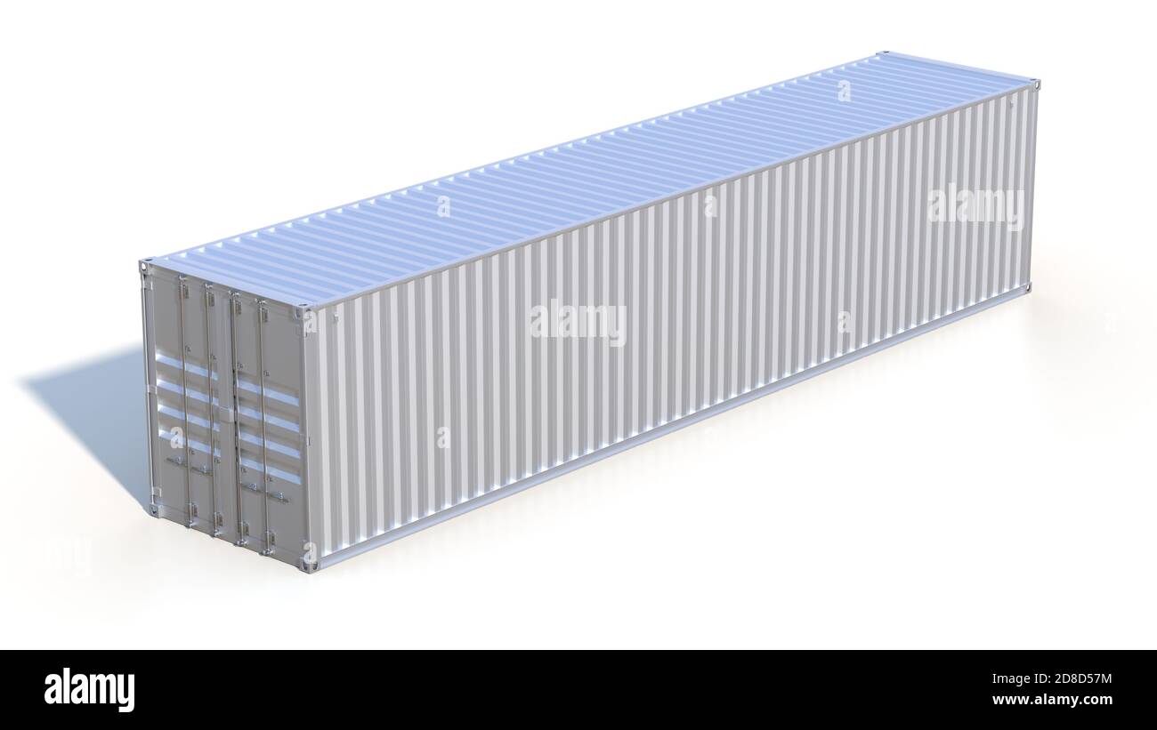 Metallic ship cargo container isolated on white background Stock Photo ...