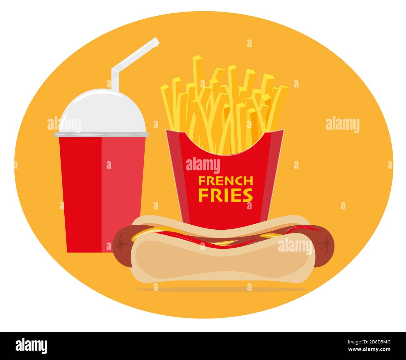Hot dog fries background Stock Vector Images - Alamy