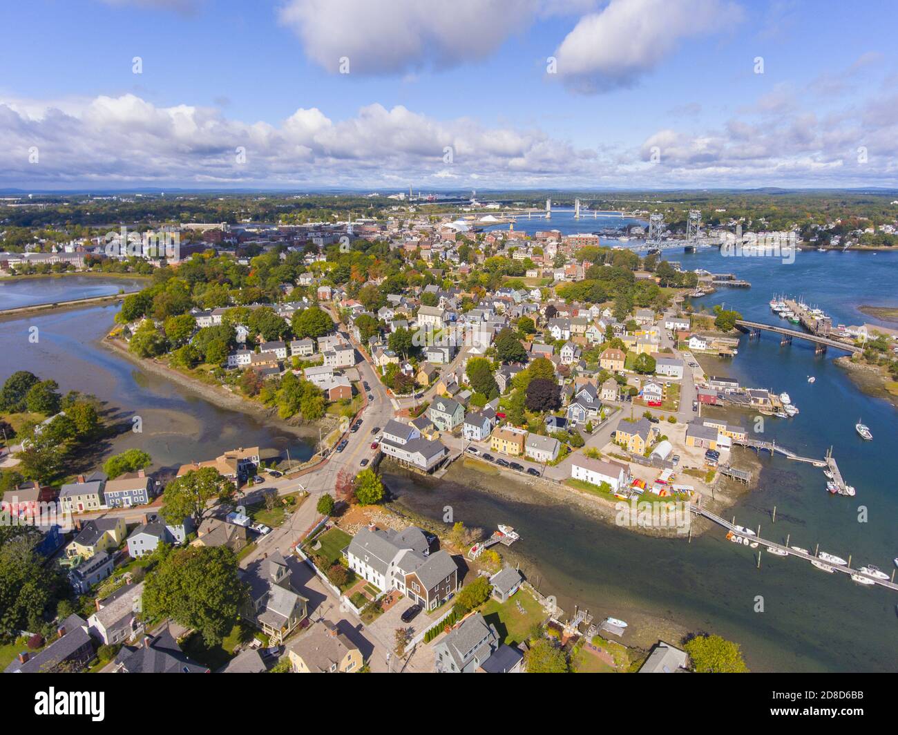 Portsmouth historic city center and Waterfront of Piscataqua River ...