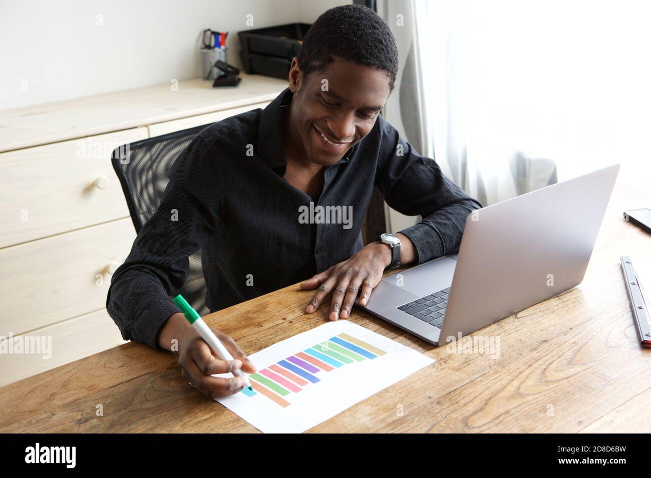 Young guy drawing on paper hi-res stock photography and images - Alamy