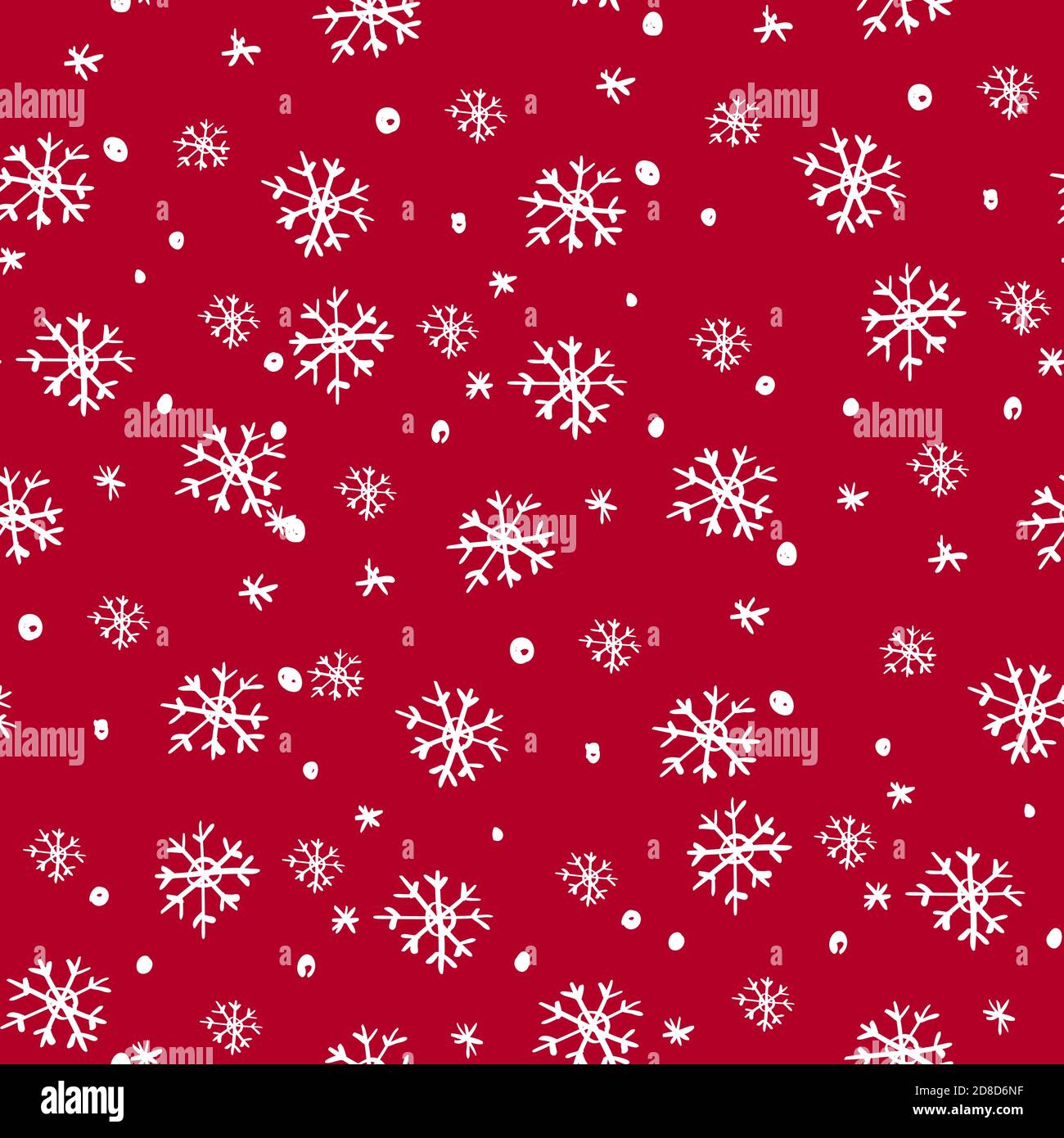 Simple geometric repeating pattern with red hand-drawn snowflakes ... Simple geometric repeating pattern with red hand-drawn snowflakes ...