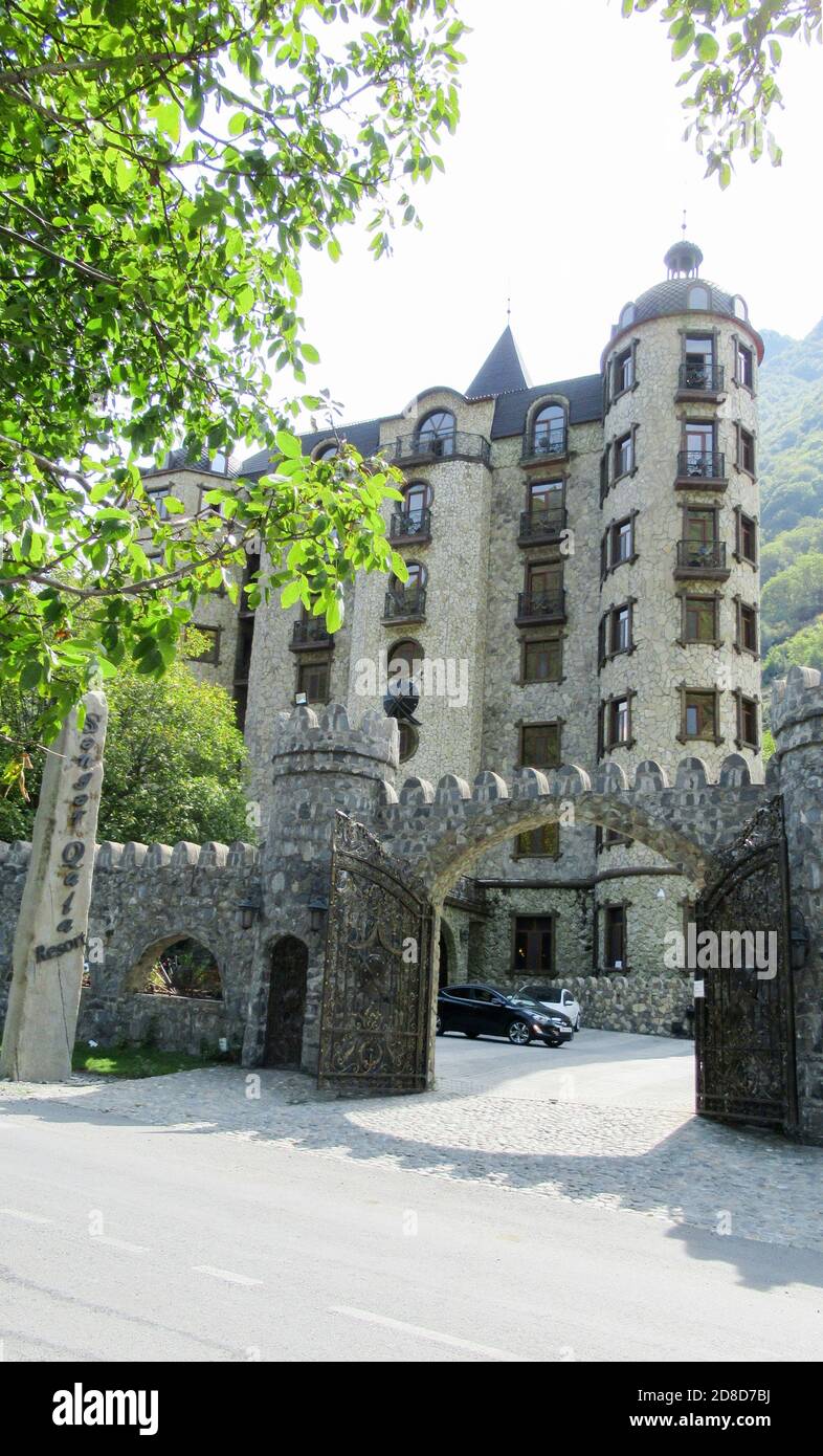 Gakh, Azerbaijan, July 5 2020 : "Sangar Qala Resort" Azerbaijan, Gakh ...