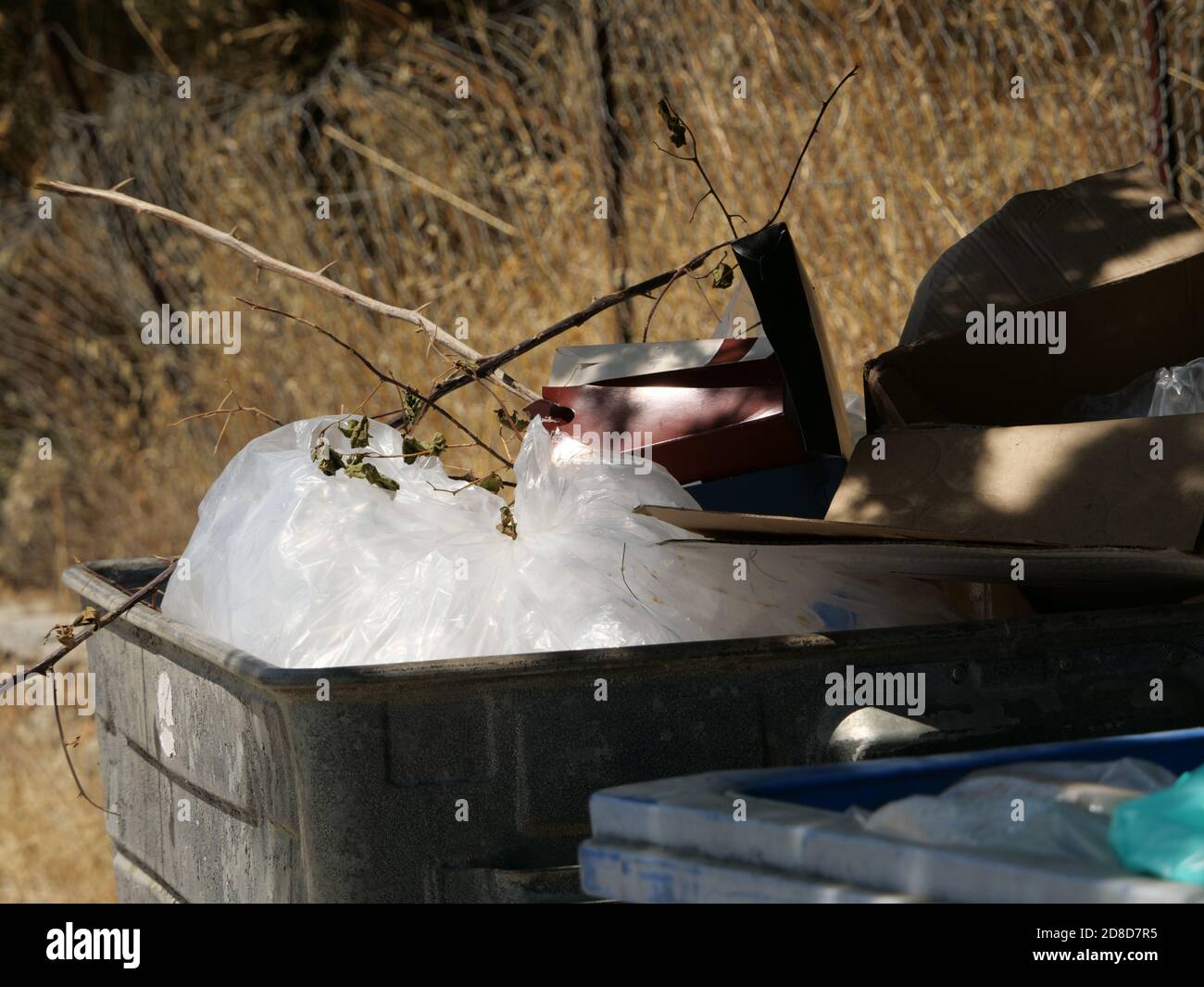 Closeup shot of cans of trash Stock Photo - Alamy