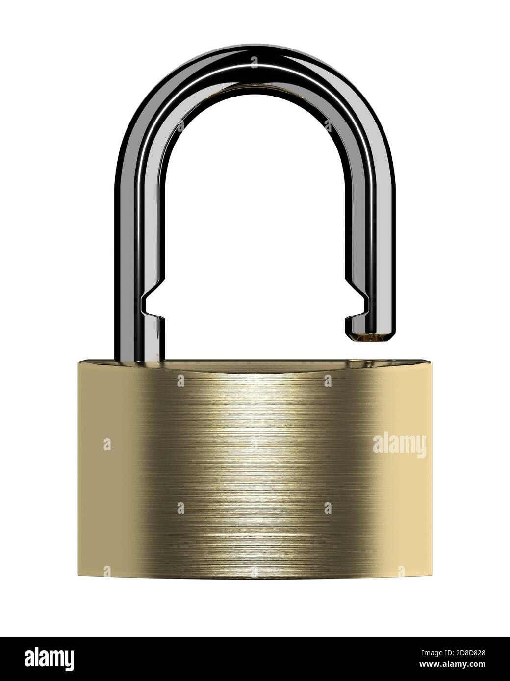 Open lock isolated 3D illustration Stock Photo - Alamy