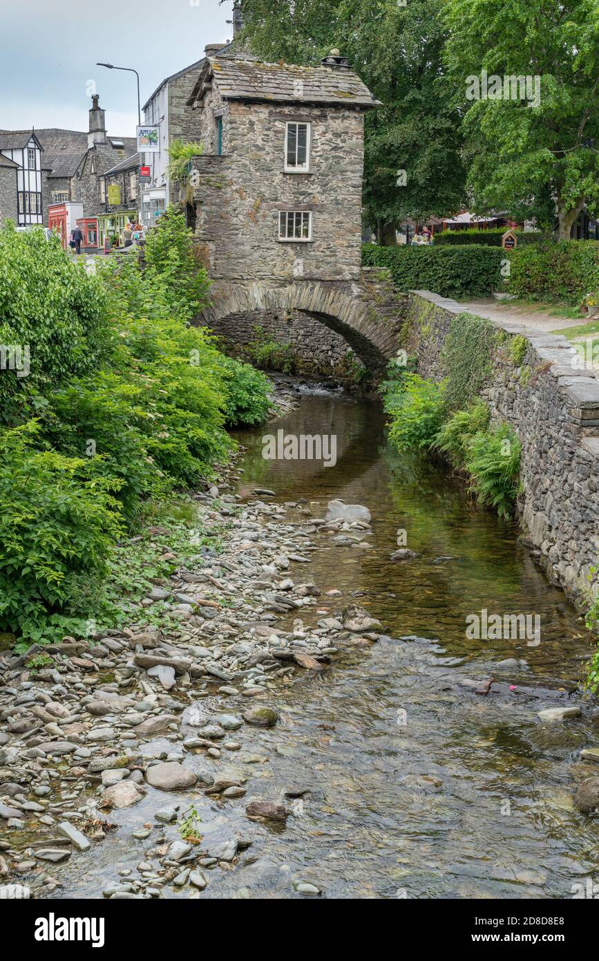 Ambleside Bridge House over River Stock Beck, Lake District, England ...