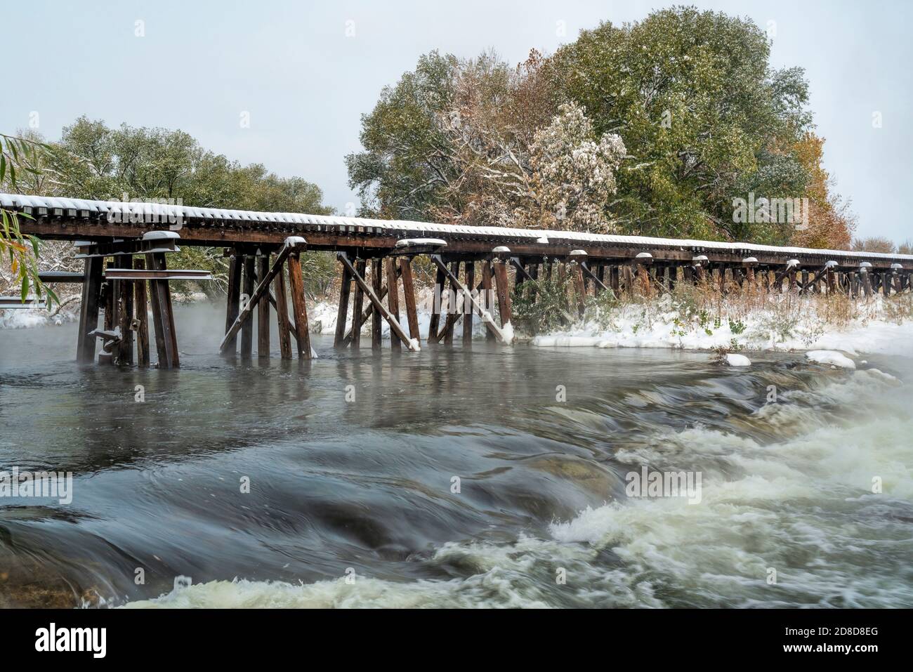 Railroad trestle across the Cache la Poudre RIver in Fort Collins ...