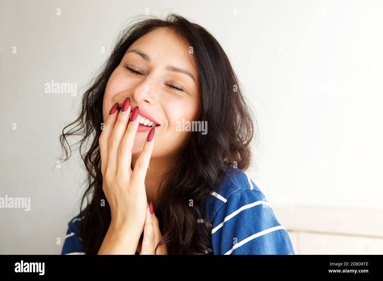 Closeup portrait young smiling laughing hi-res stock photography and ...