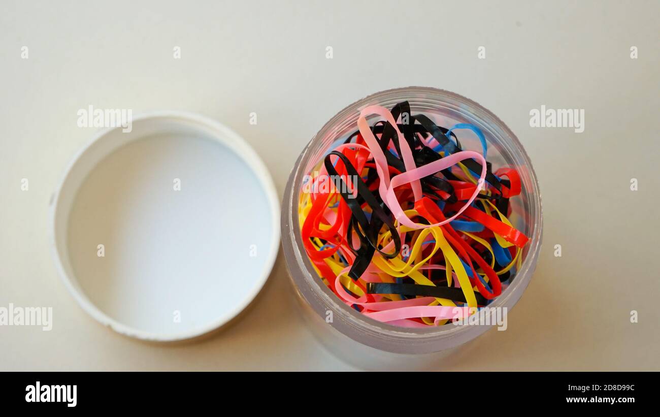 Heap rubber bands close hi-res stock photography and images - Alamy
