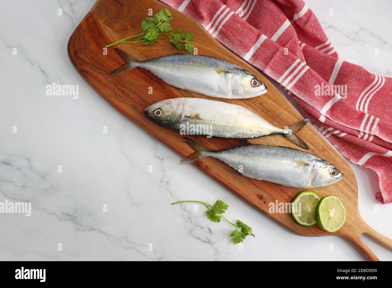 Uncooked Indian mackerel fish Rastrelliger kanagurta. also known as ...