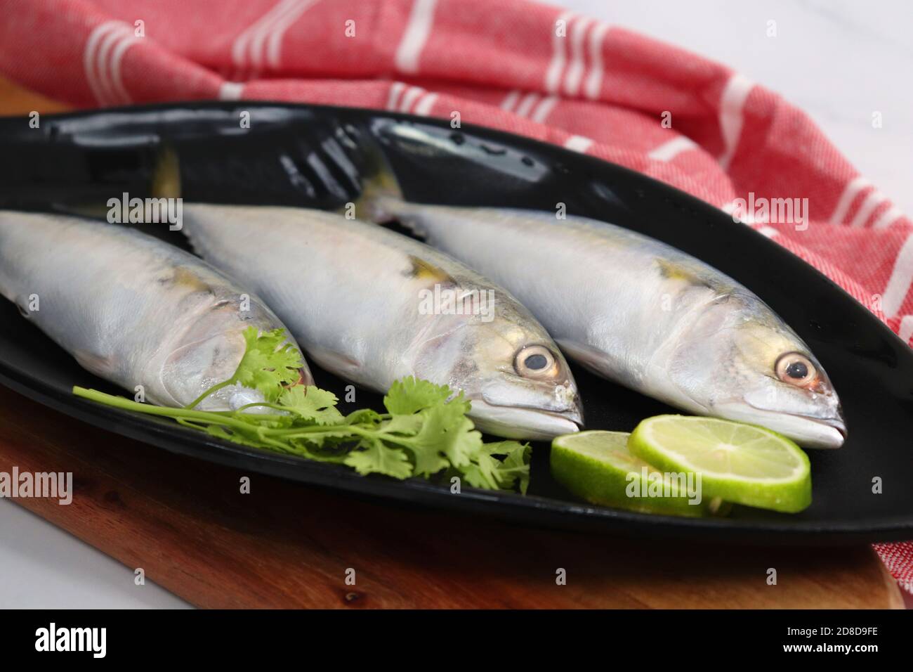 Uncooked Indian mackerel fish Rastrelliger kanagurta. also known as ...