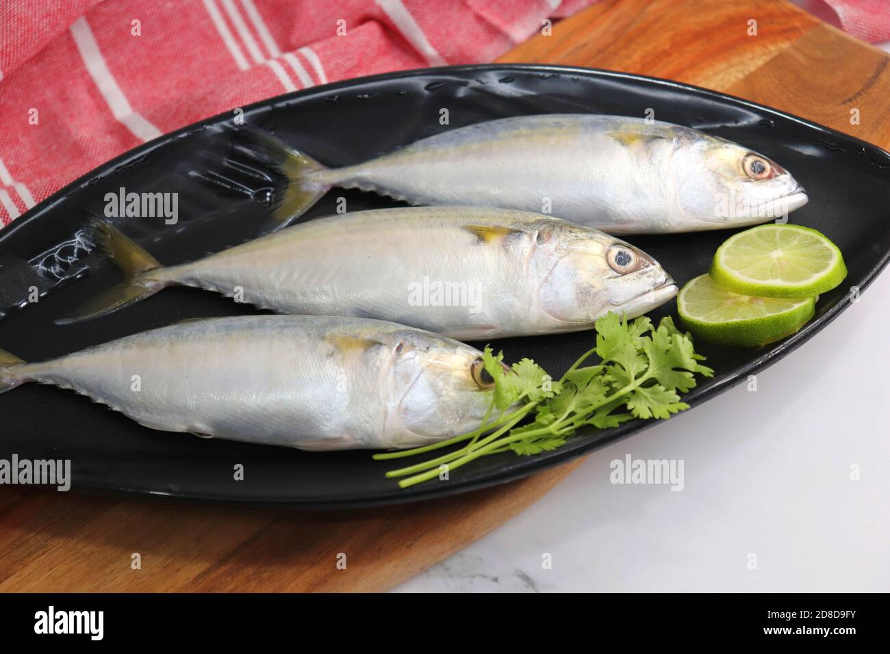 Uncooked Indian mackerel fish Rastrelliger kanagurta. also known as ...