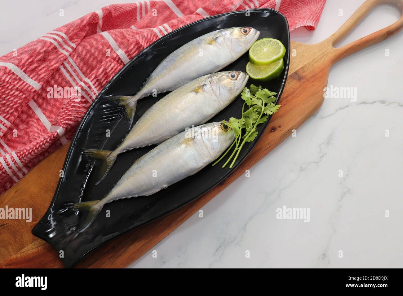 Uncooked Indian mackerel fish Rastrelliger kanagurta. also known as ...
