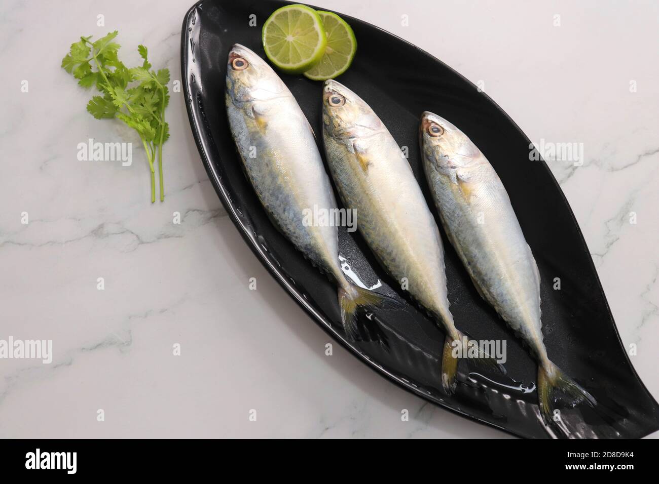 Uncooked Indian mackerel fish Rastrelliger kanagurta. also known as ...