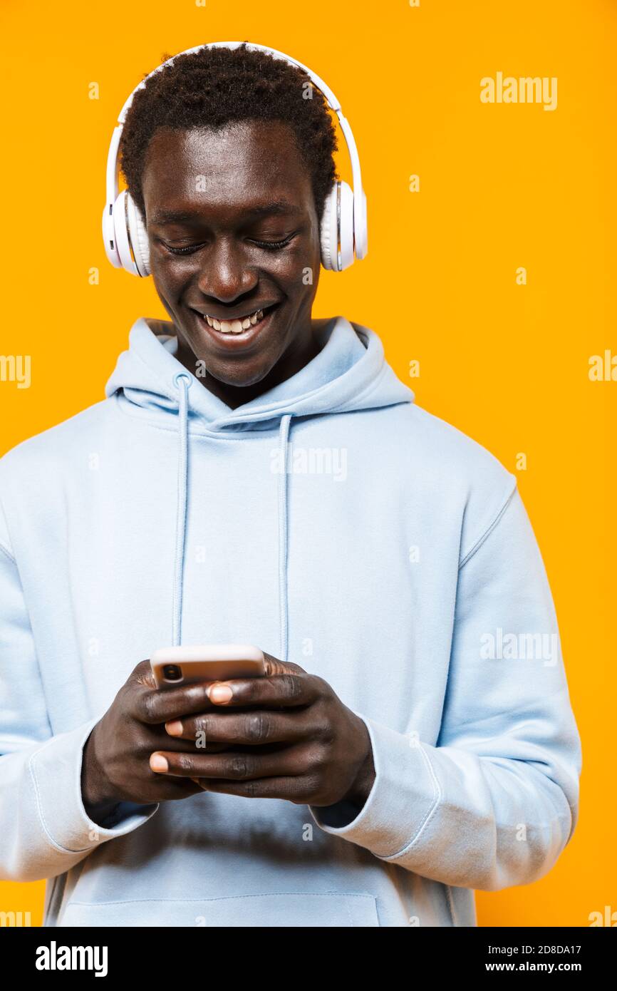 Satisfied african guy enjoying music hi-res stock photography and ...