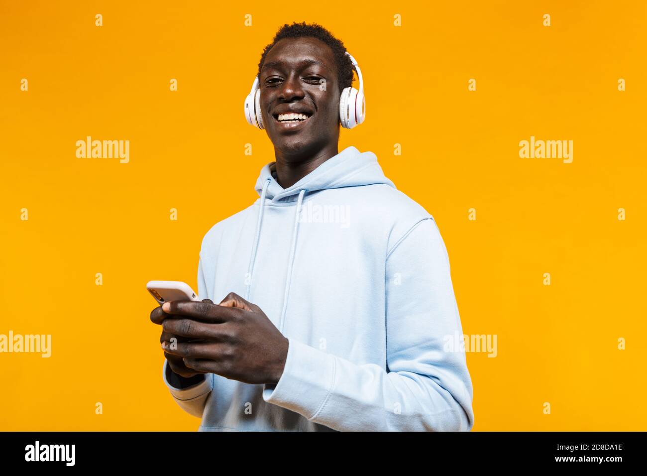 Satisfied african guy enjoying music hi-res stock photography and ...