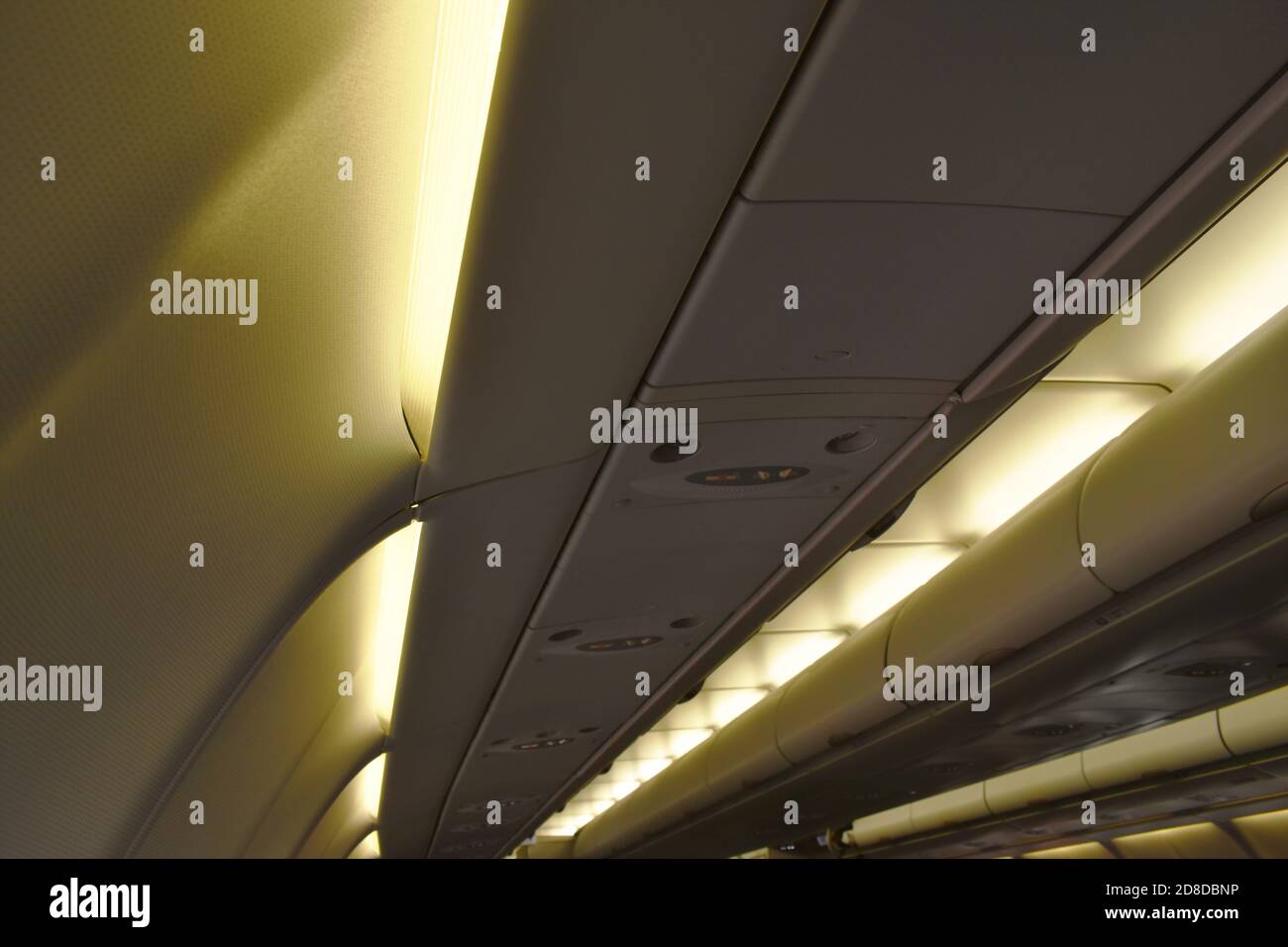 Inside airplane cabinet hi-res stock photography and images - Alamy
