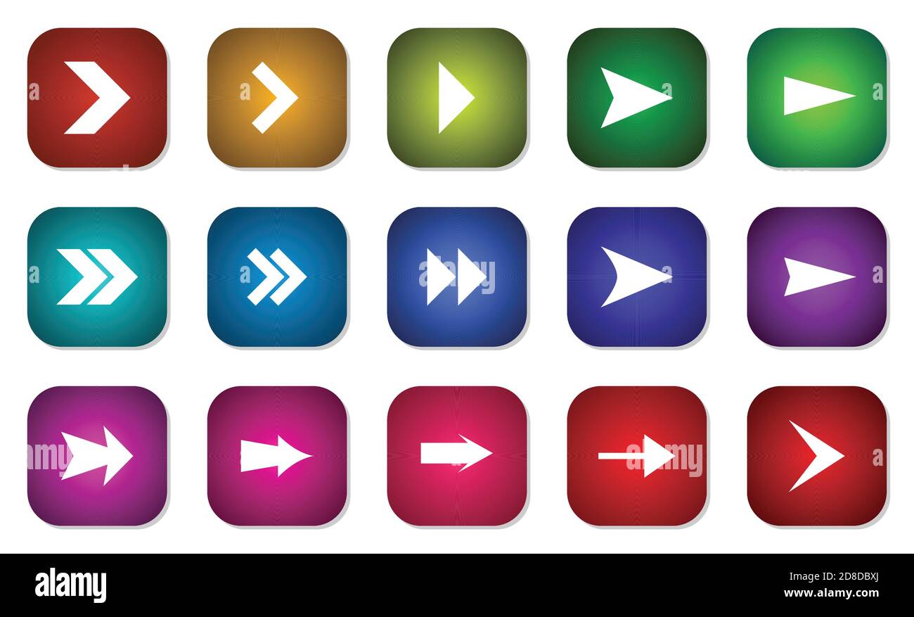 Various colorful arrows icons collection Stock Vector Image & Art - Alamy