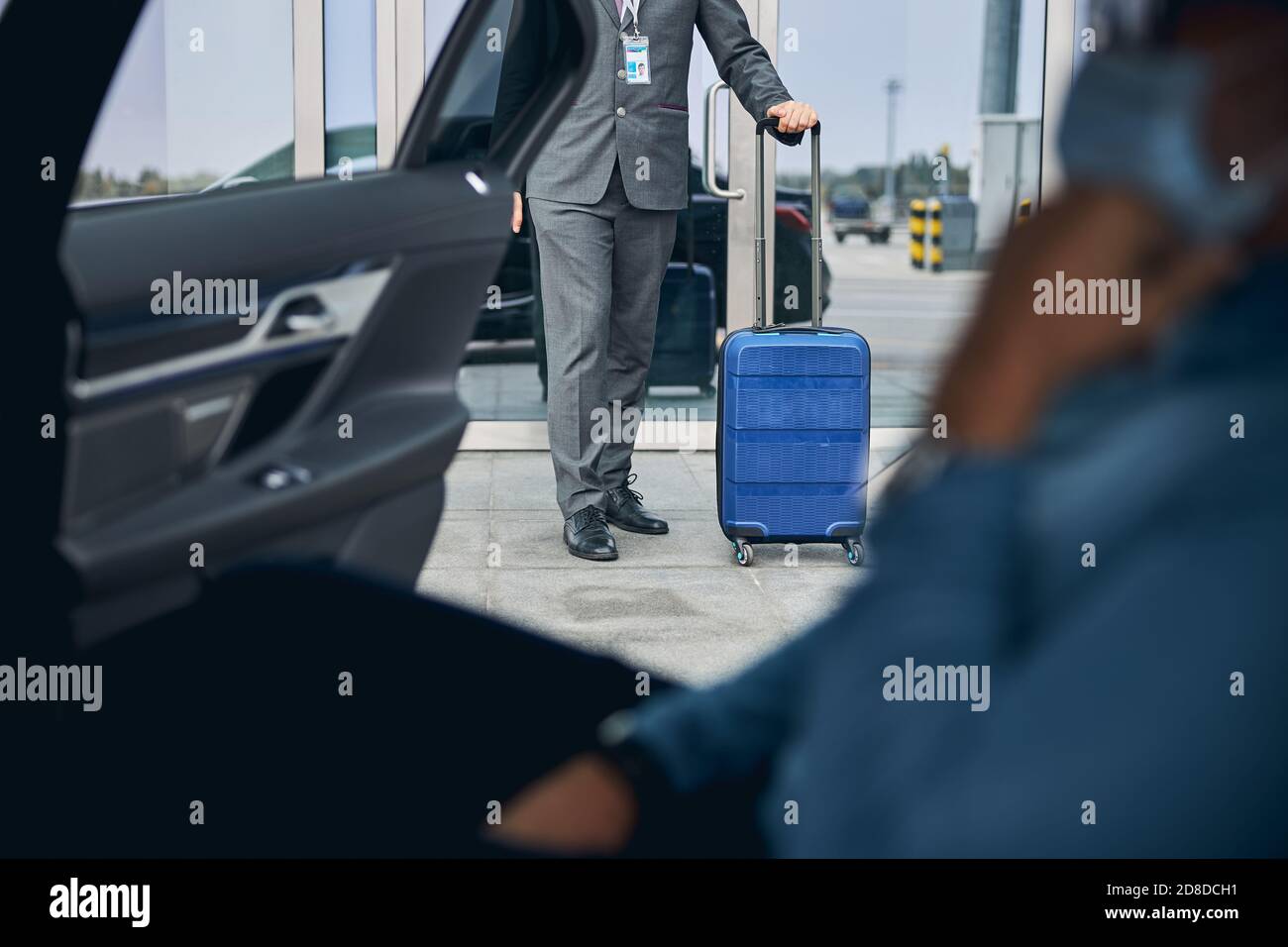 Taxi passenger sitting in the back seat Stock Photo - Alamy