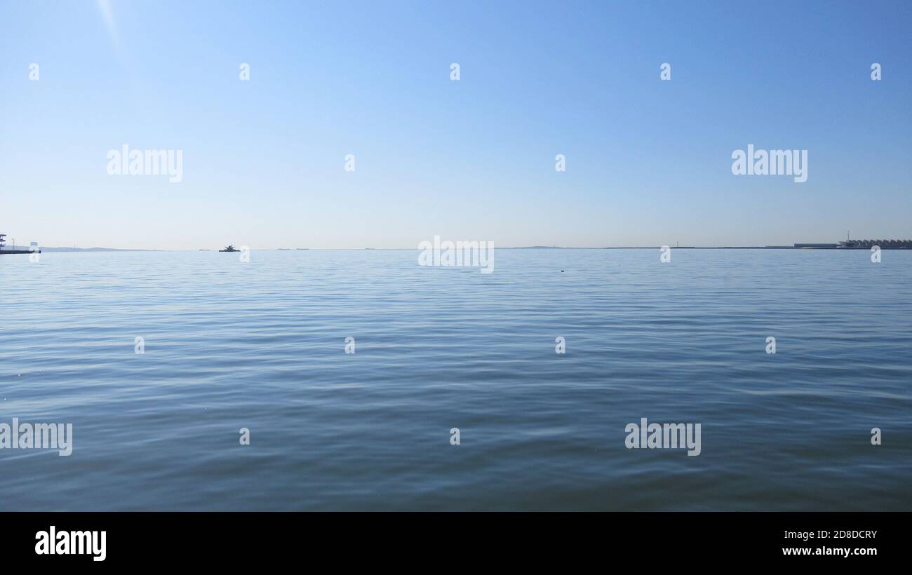 A big panoramic view to the Caspian sea from city Baku Stock Photo - Alamy