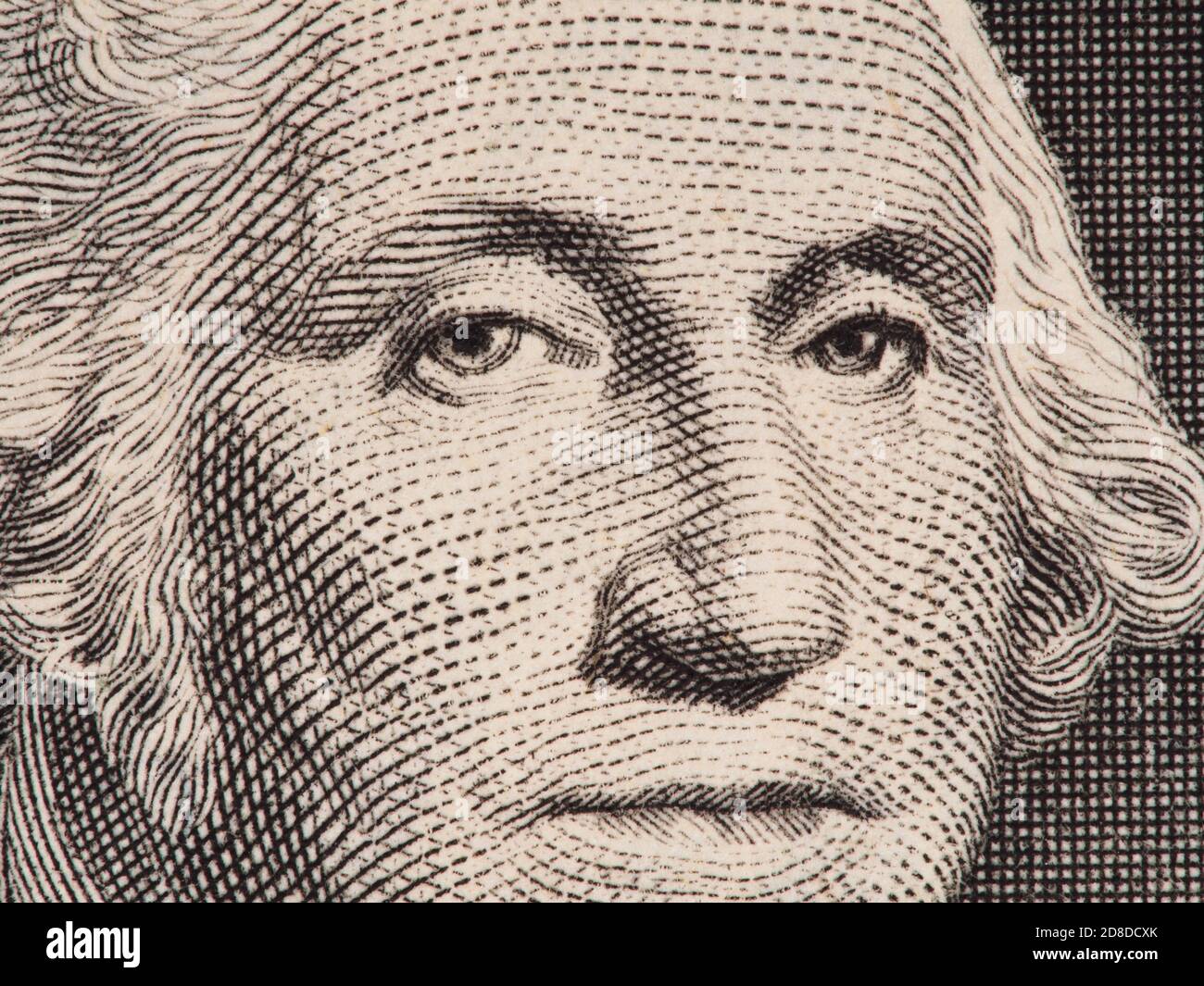 George Washington portrait on the us one dollar bill extreme macro ...