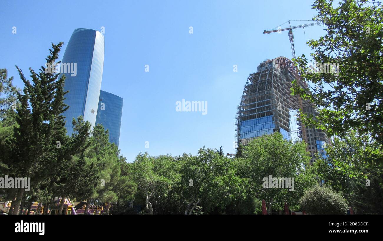 Baku, Azerbaijan, August 2 2020 :The Crescent development project ...