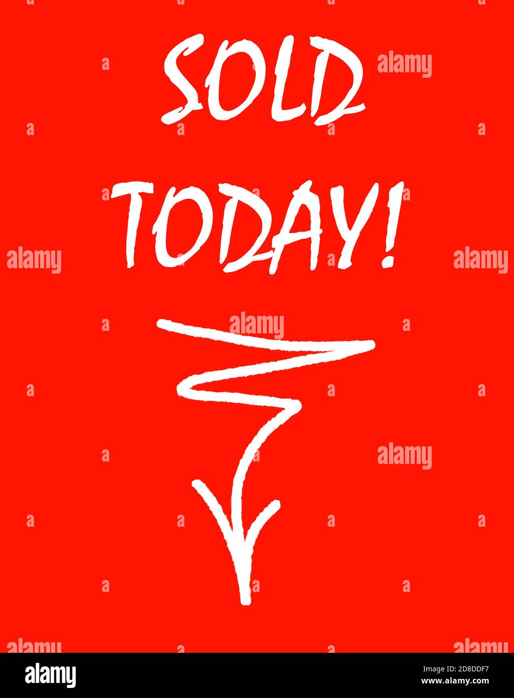 Computer generated icon with the word Sold Today and arrow sign in ...