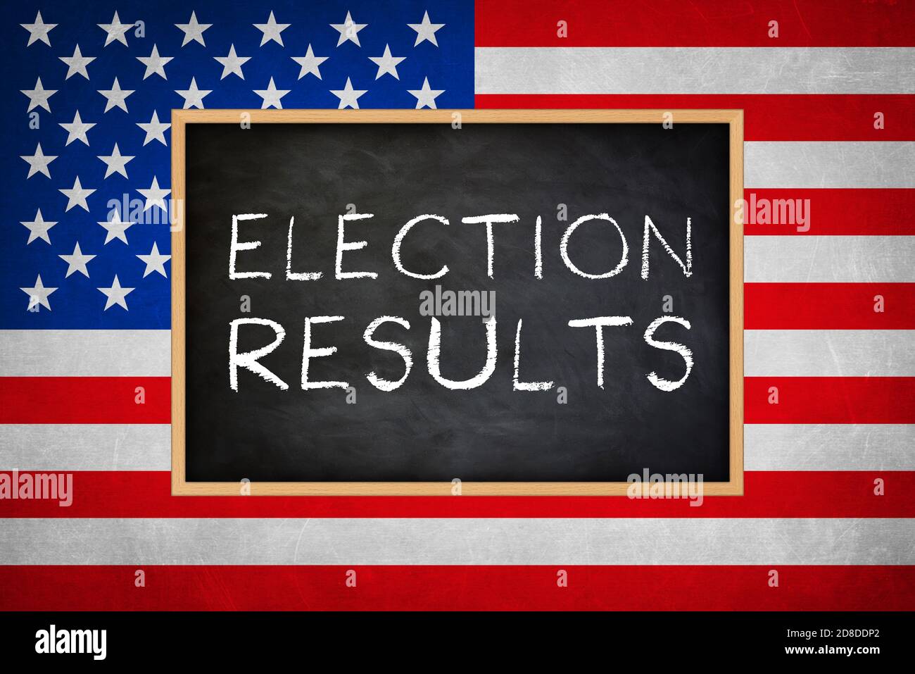 Election Results written on chalkboard message Stock Photo - Alamy