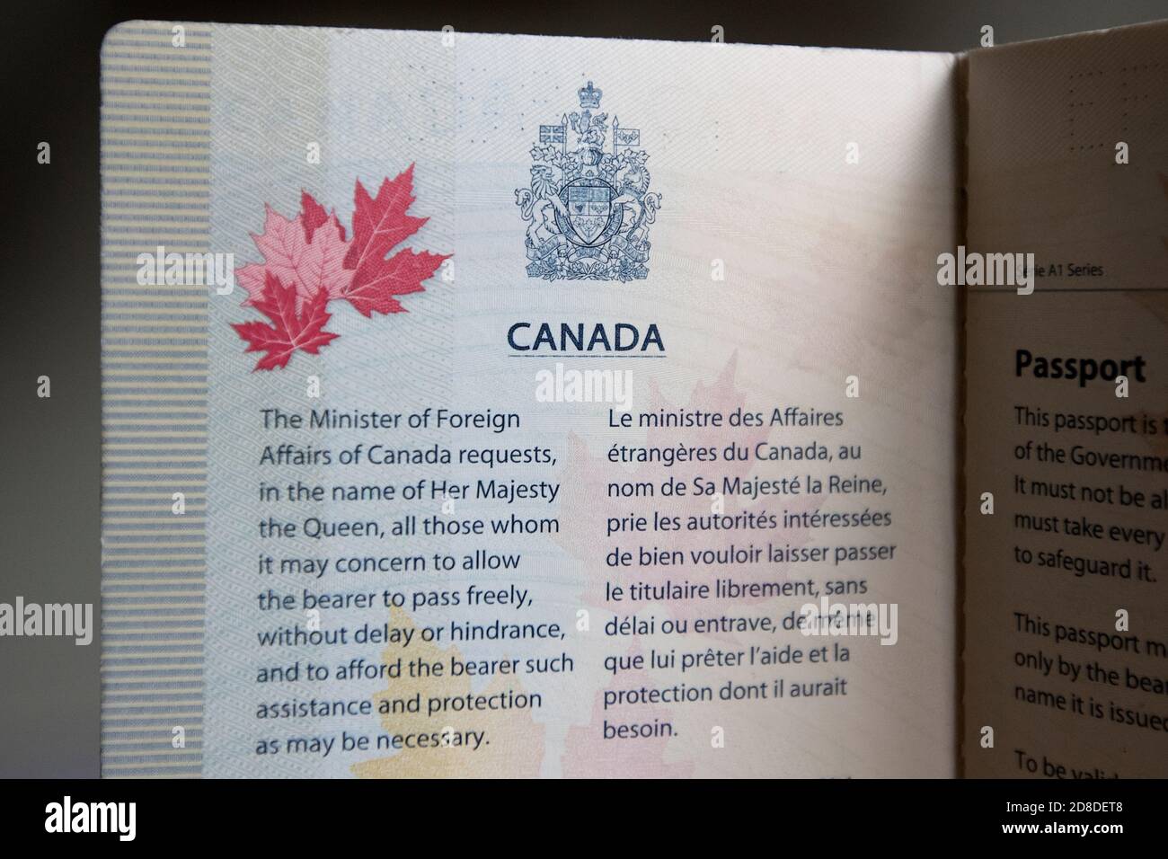 Canadian passport hi-res stock photography and images - Alamy