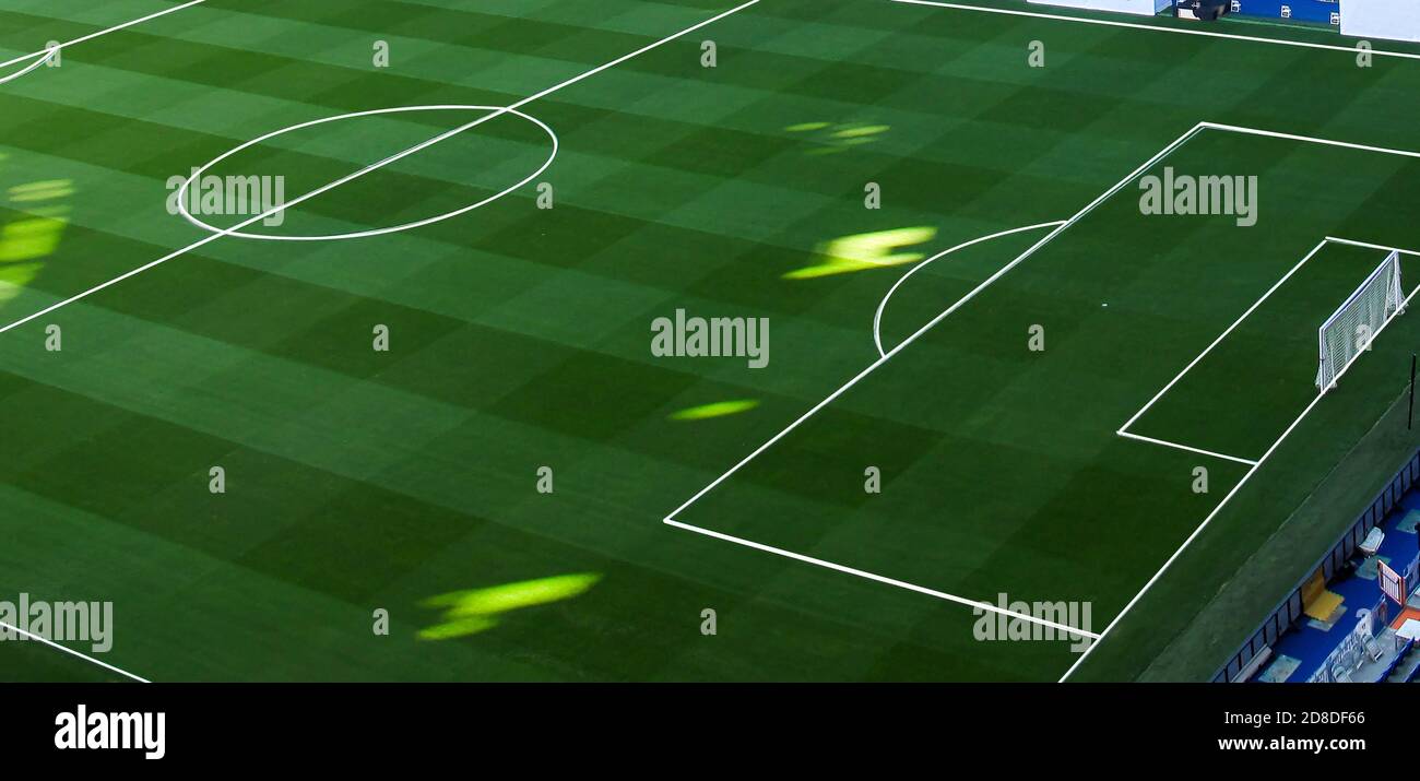 Filming football field in the afternoon Stock Photo - Alamy