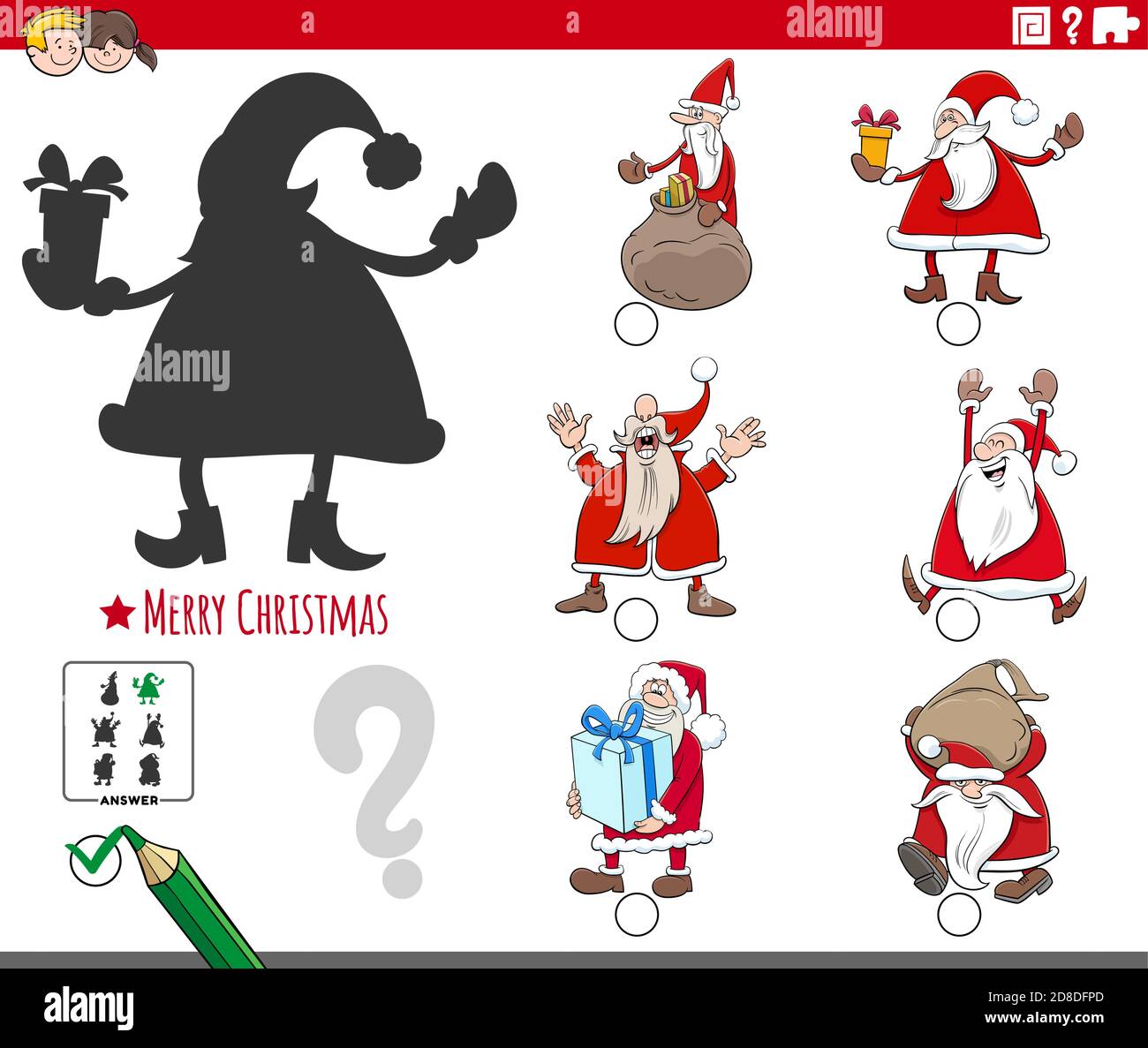 Cartoon illustration of finding the right picture to the shadow ...