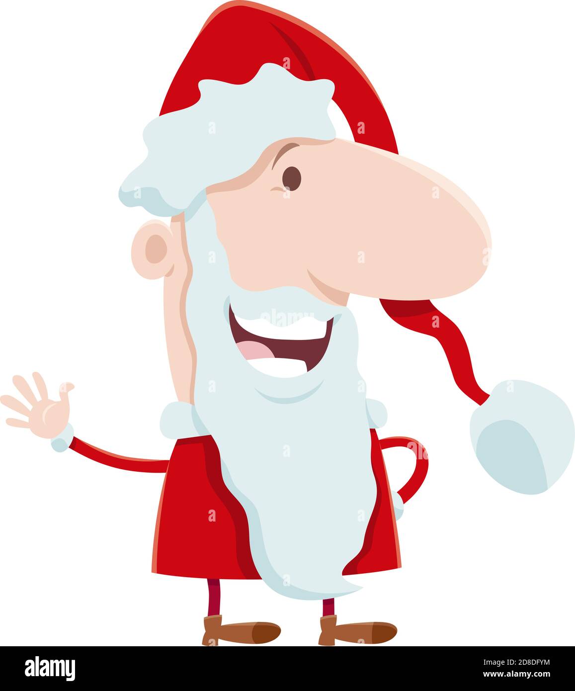 Cartoon illustration of funny Santa Claus Character on Christmas time ...