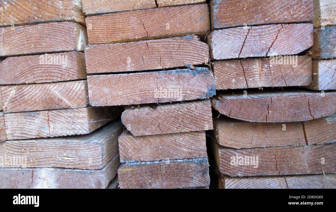 Wooden planks, lining, boards for construction works Stock Photo - Alamy