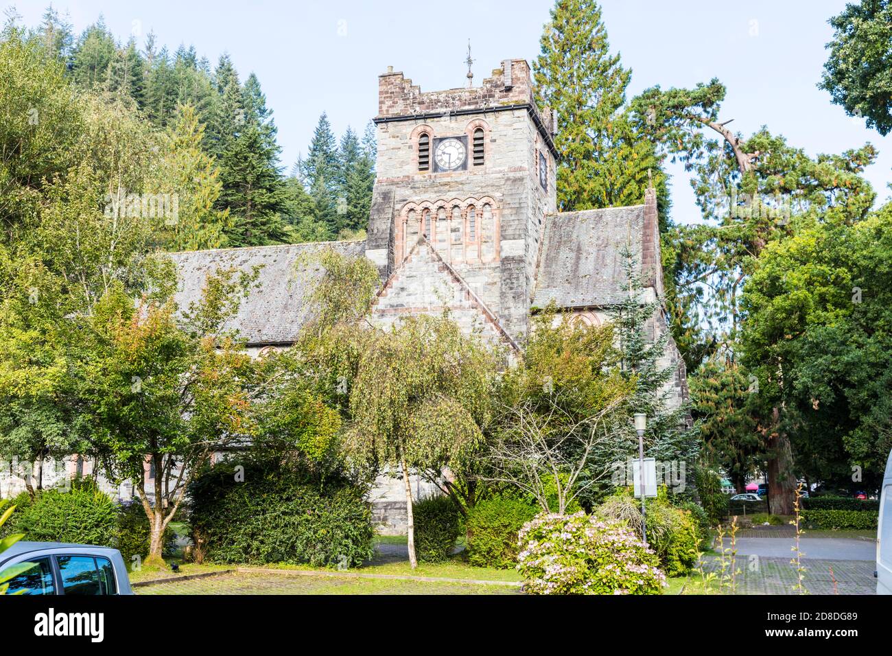 St marys parish church 1873 in rural village betws y hi-res stock ...