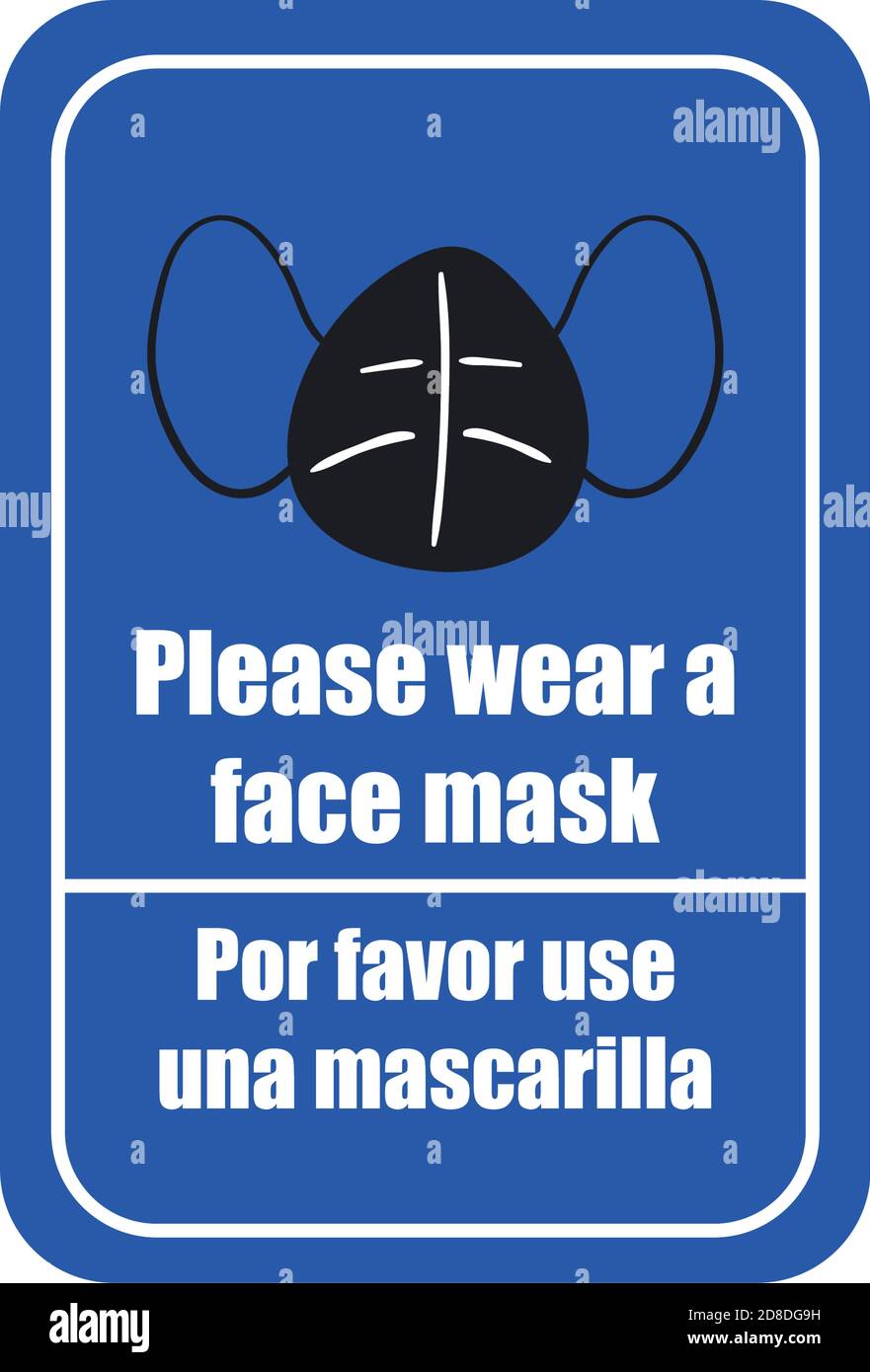Please wear a facemask with mask in road sign design of Covid 19 virus ...