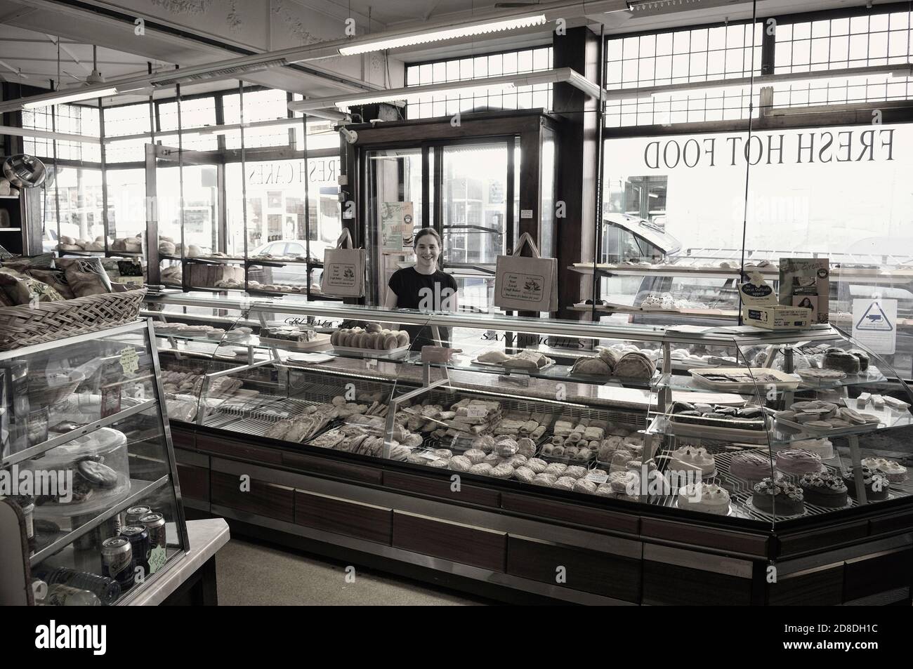 Interior of a traditional bakery shop, St Leonards-on-Sea, Hastings ...