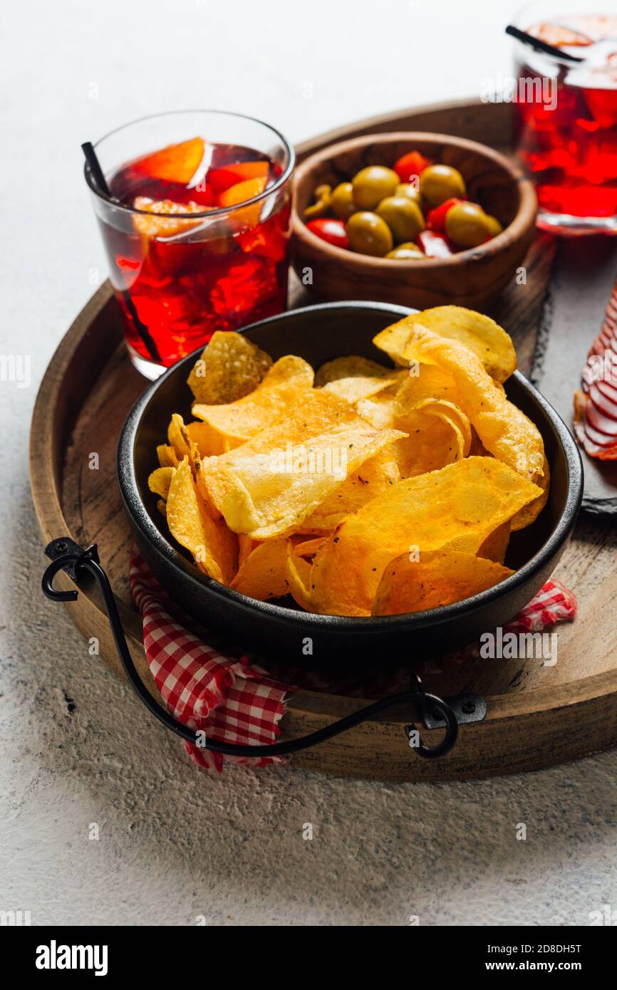 Pictures of typical Spanish food snacks (tapas). Composed of Sangria ...