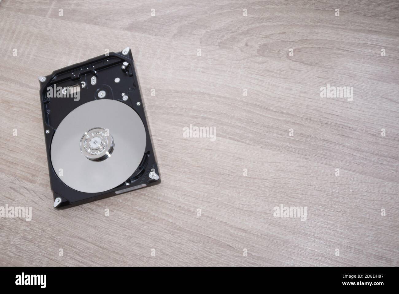 Disassembled computer hard drive device close-up. Dismantling ...