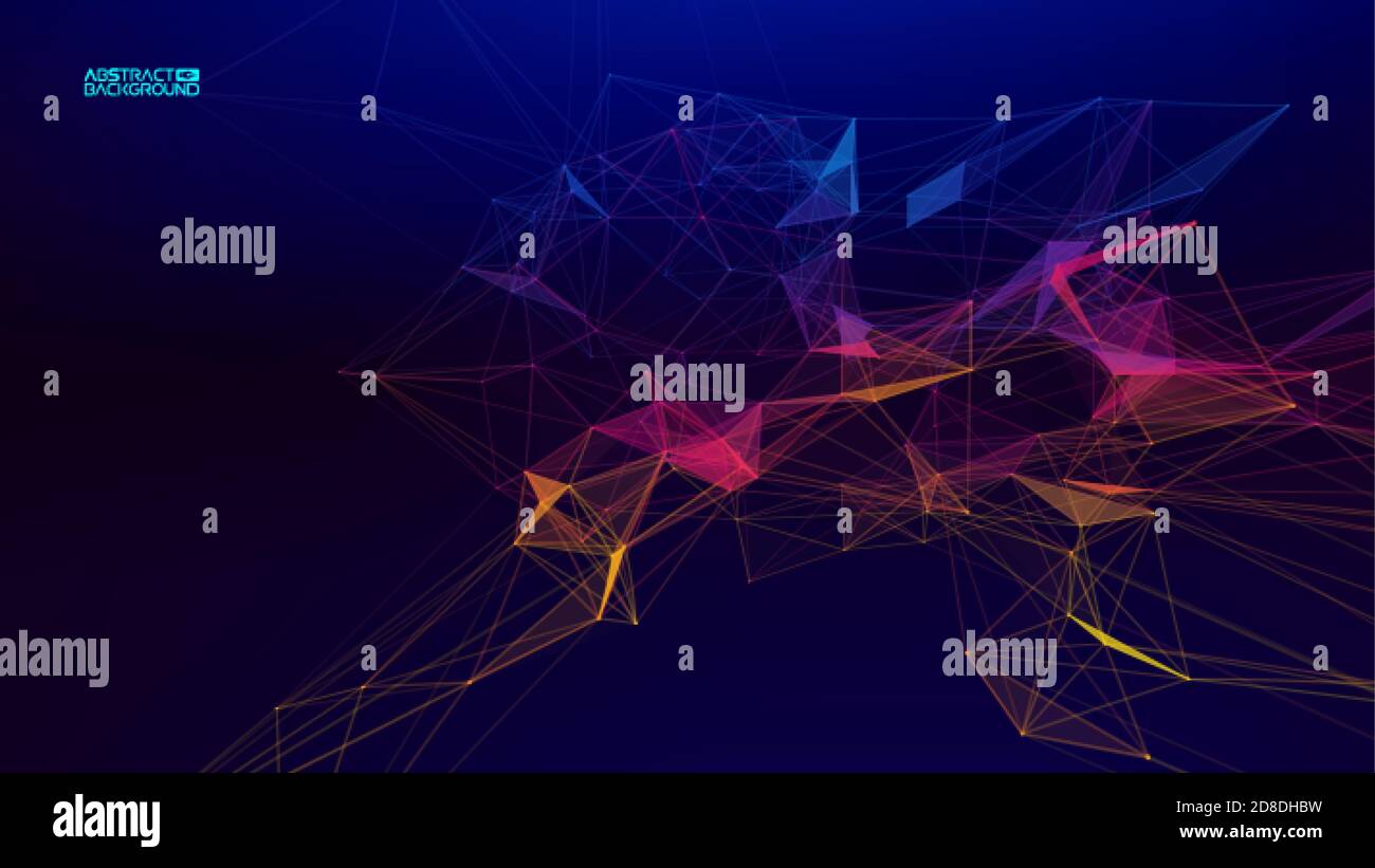 Network technology background. Colorful triangle structure EPS 10. Big ...