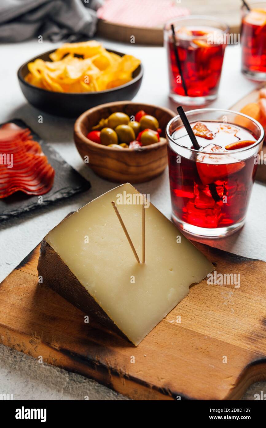 Pictures of typical Spanish food snacks (tapas). Composed of Sangria ...