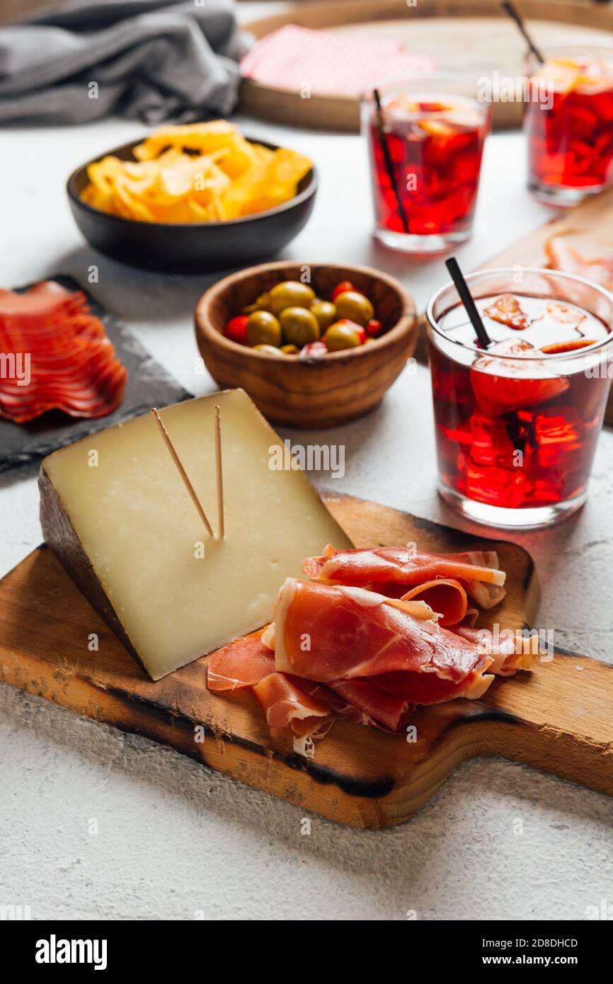 Pictures of typical Spanish food snacks (tapas). Composed of Sangria ...