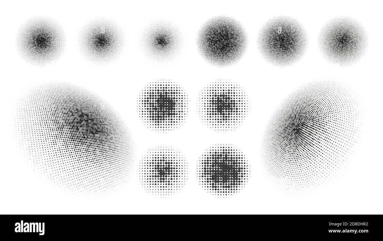 Halftone circles set vector. Retro halftone background. EPS 10 Stock ...