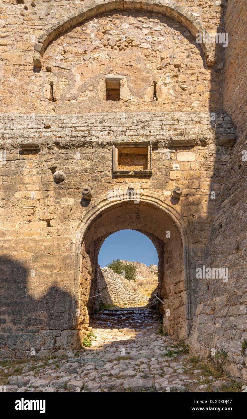 Fascinating ruins of the Acrocorinth (Upper Corinth), the acropolis of ...