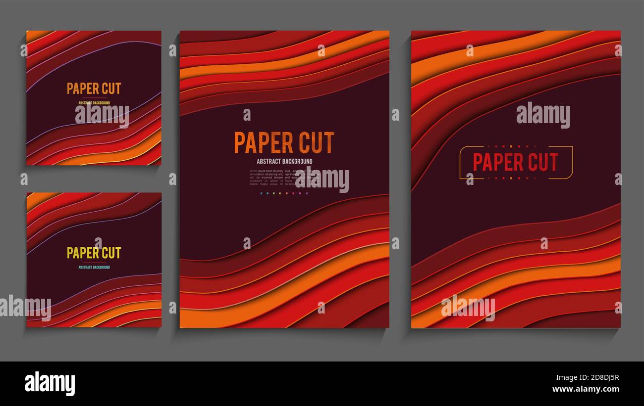 Abstract paper cut social media post. Paper cut poster cover vector ...