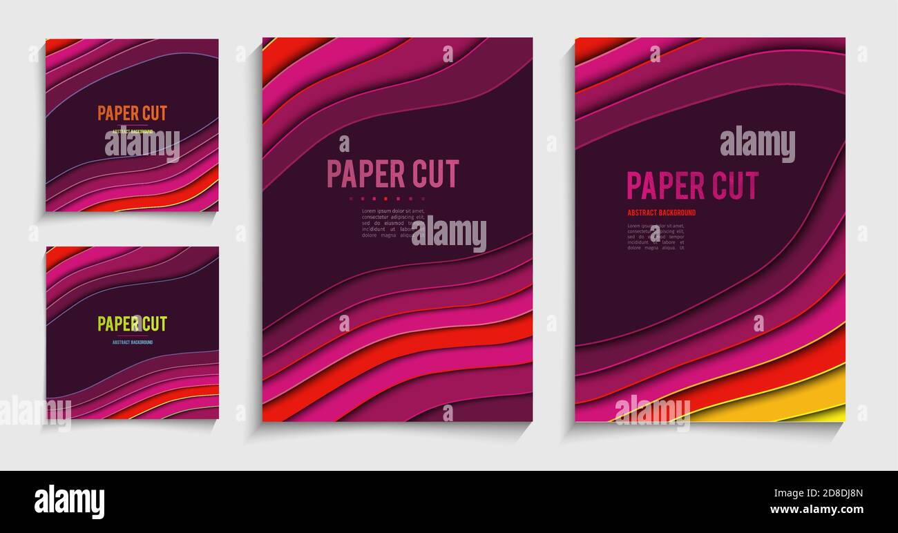 Abstract paper cut social media post. Paper cut poster cover vector ...