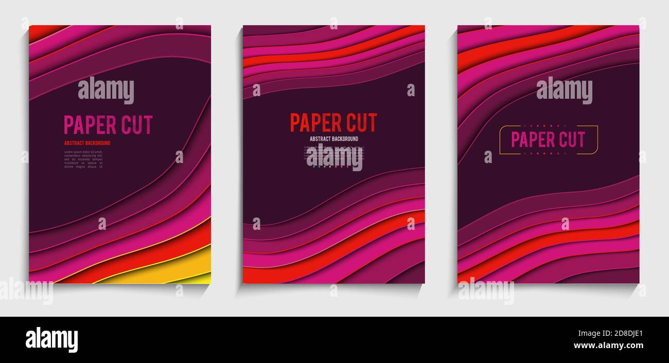 Paper cut cover vector illustration. Cartoon style template. EPS 10 ...